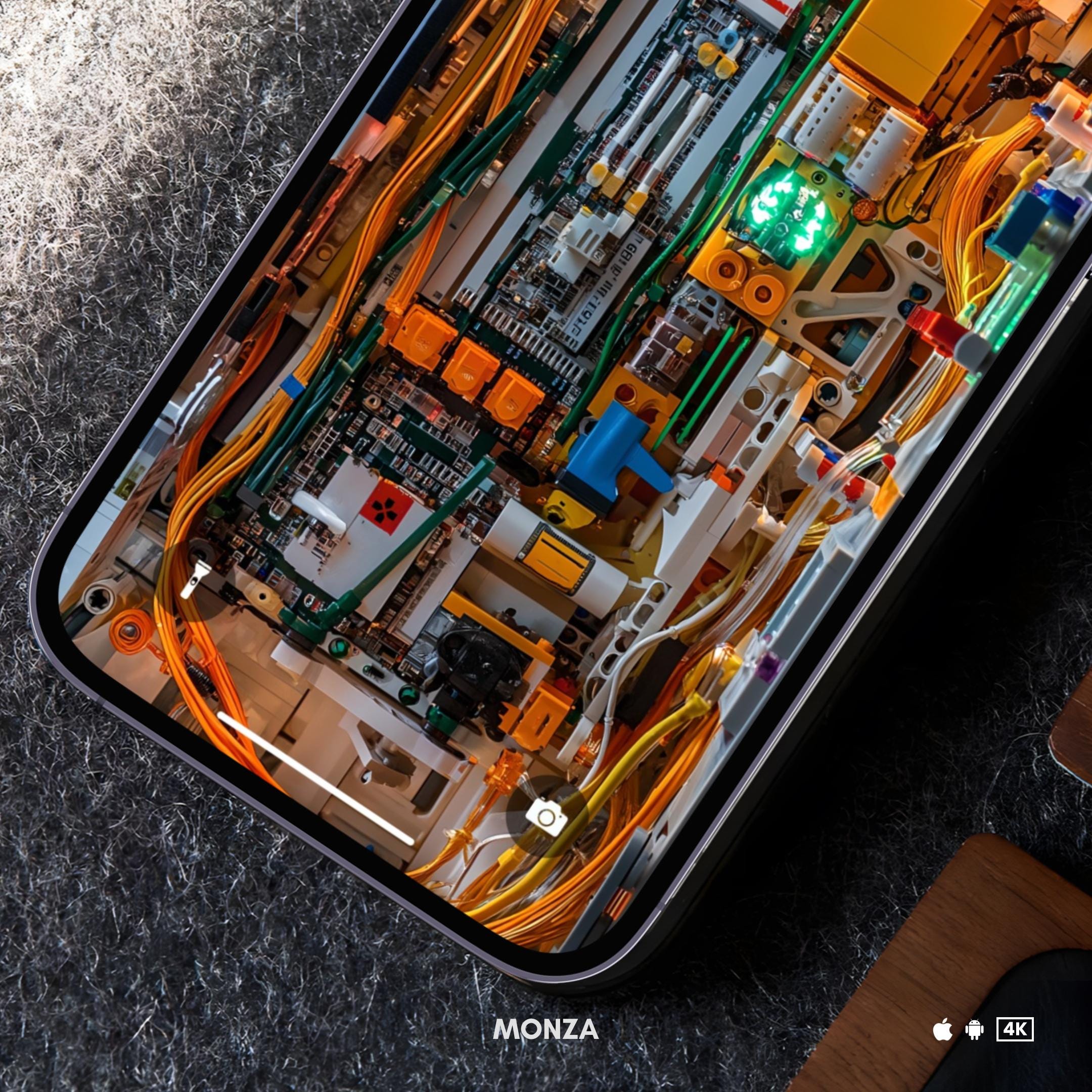 Cyberpunk Internal Structure Phone Wallpaper | Tech Dystopia Art ...