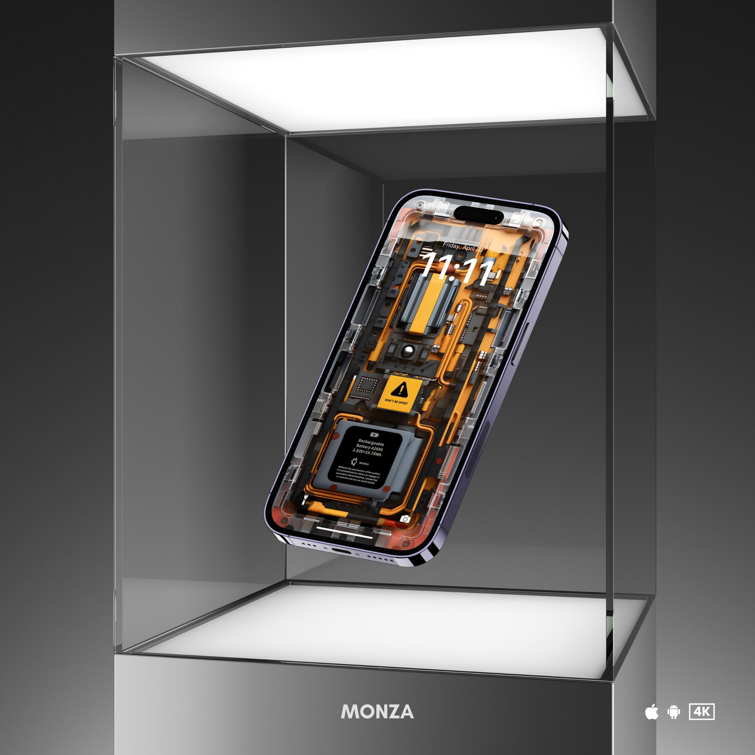 Mechanical Series iPhone Wallpaper | Exposed Battery 4K (digital ...