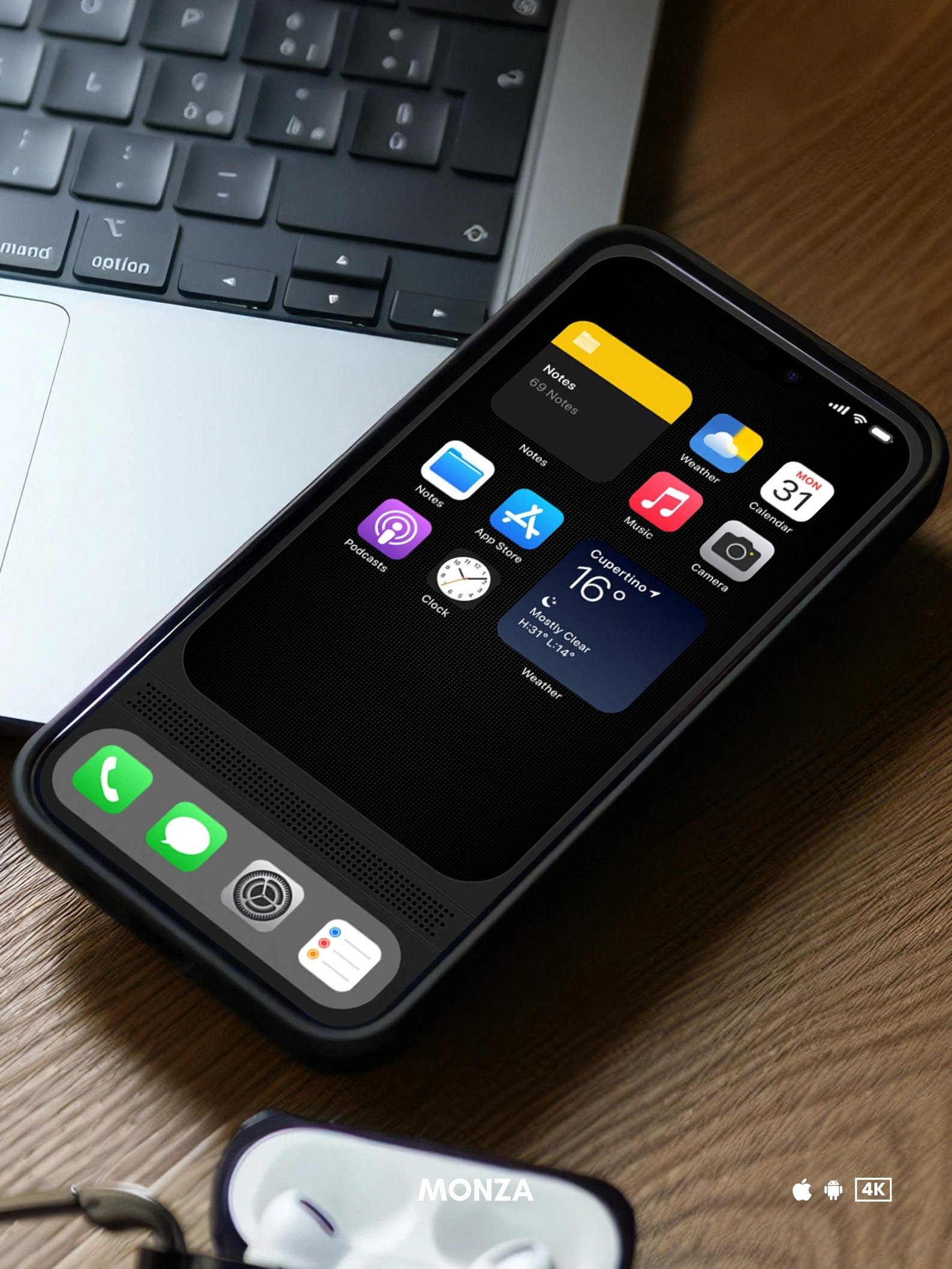 Titanium iPhone Wallpaper | Mobile Wallpaper | Minimalist Wallpaper ...