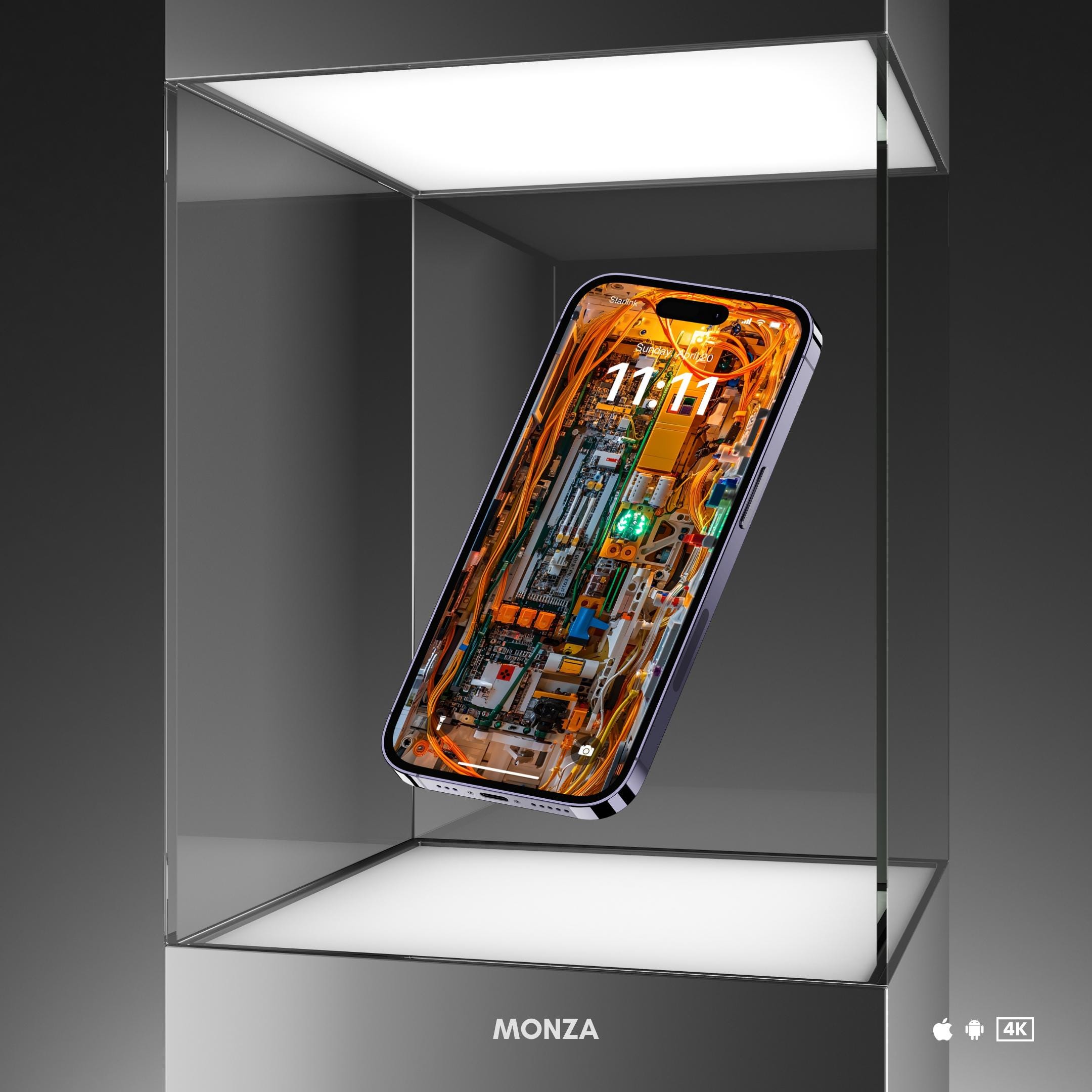 Cyberpunk Internal Structure Phone Wallpaper | Tech Dystopia Art ...