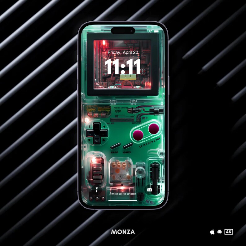 4k Ultra-realistic Retro Gameboy iPhone Wallpaper Mobile Wallpaper Lock ...