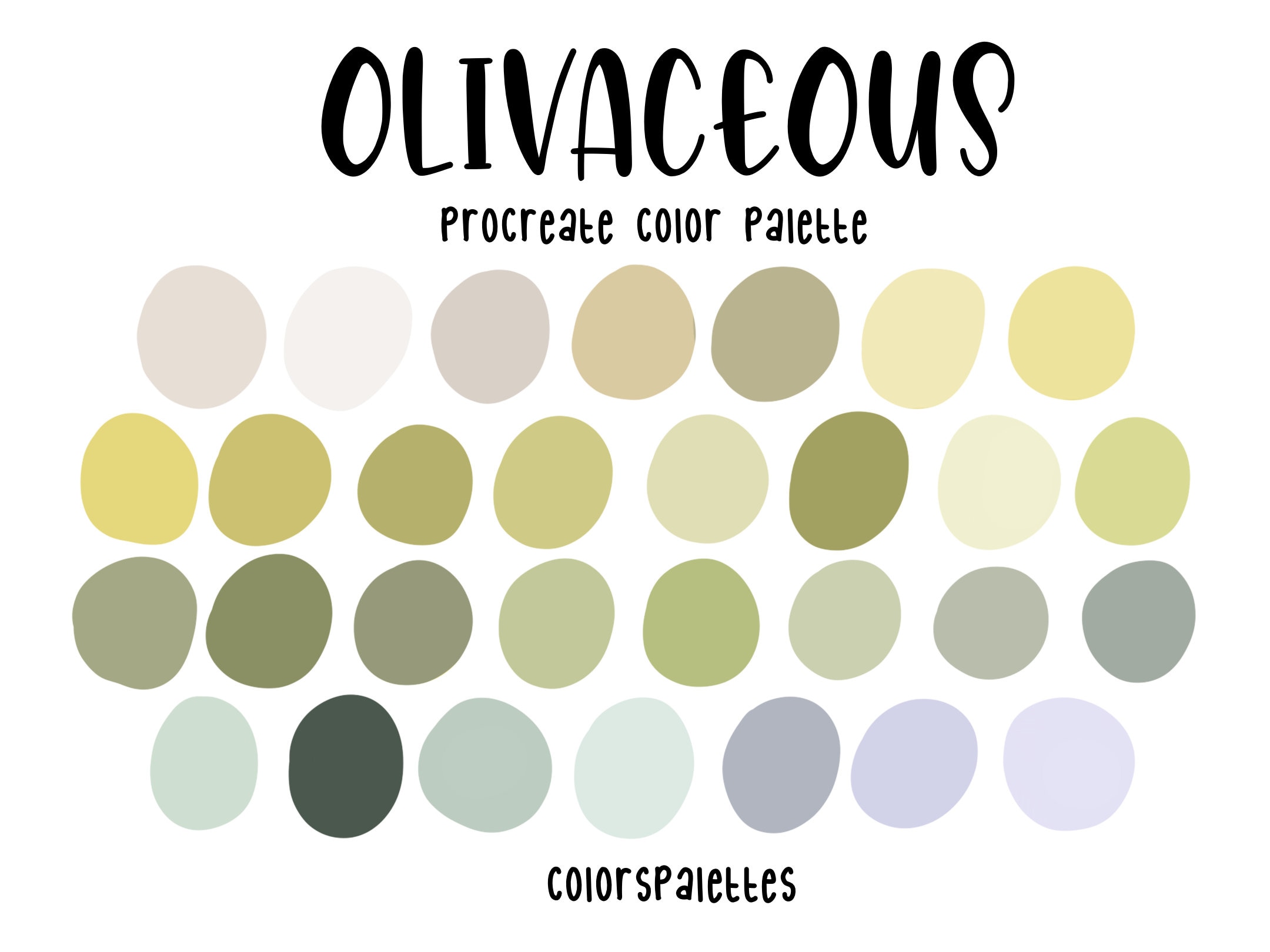 Olivaceous Procreate Color Palette / Colorspalettes™ - Etsy Olivaceous Procreate Color Palette / Colorspalettes™ - Etsy