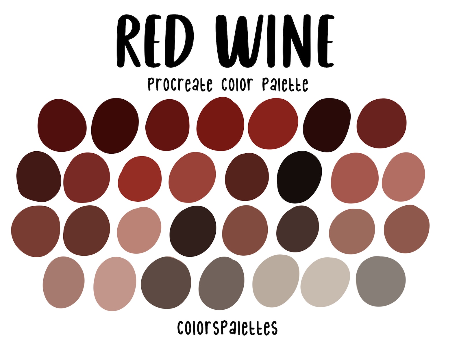 Red Wine Procreate Color Palette / Colorspalettes™ - Etsy Red Wine Procreate Color Palette / Colorspalettes™ - Etsy