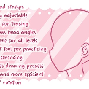 Anime Style Head Shape Stamps Procreate Brush Set - Head Guide Stamp ...