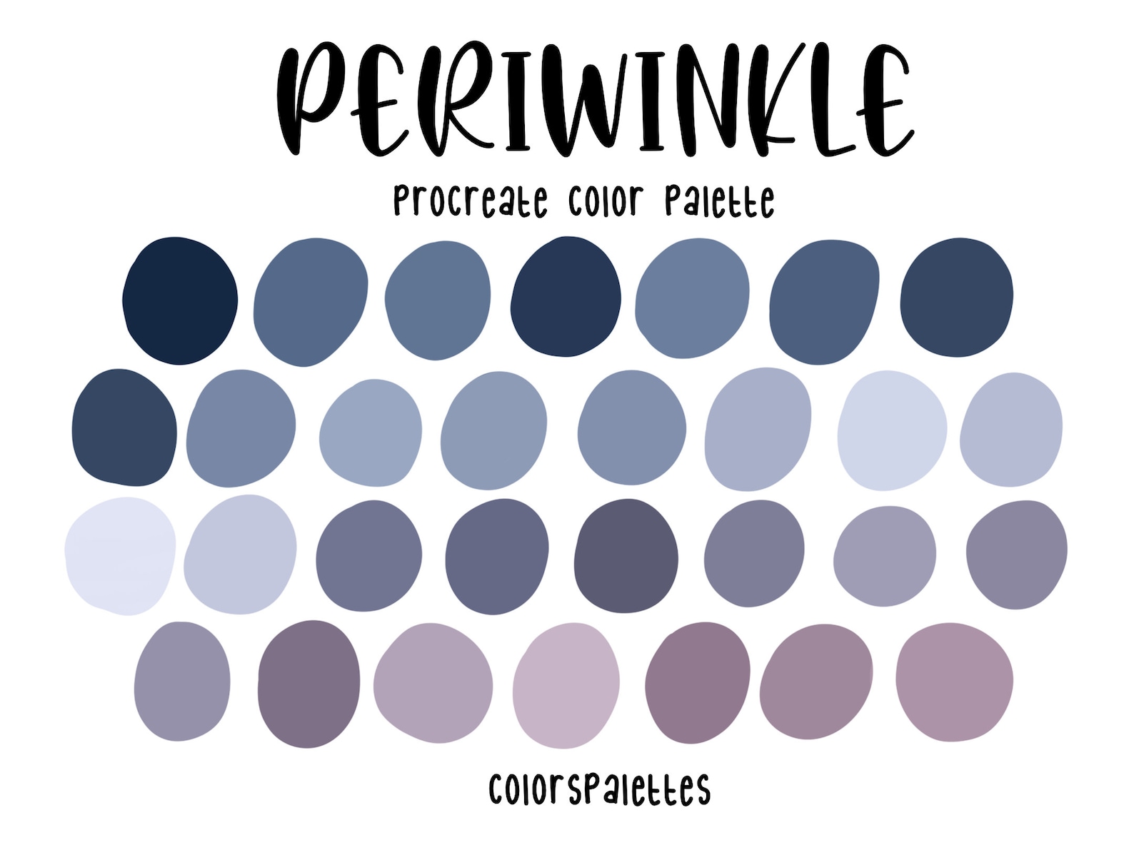 Periwinkle Procreate Color Palette / Colorspalettes™ - Etsy Periwinkle Procreate Color Palette / Colorspalettes™ - Etsy