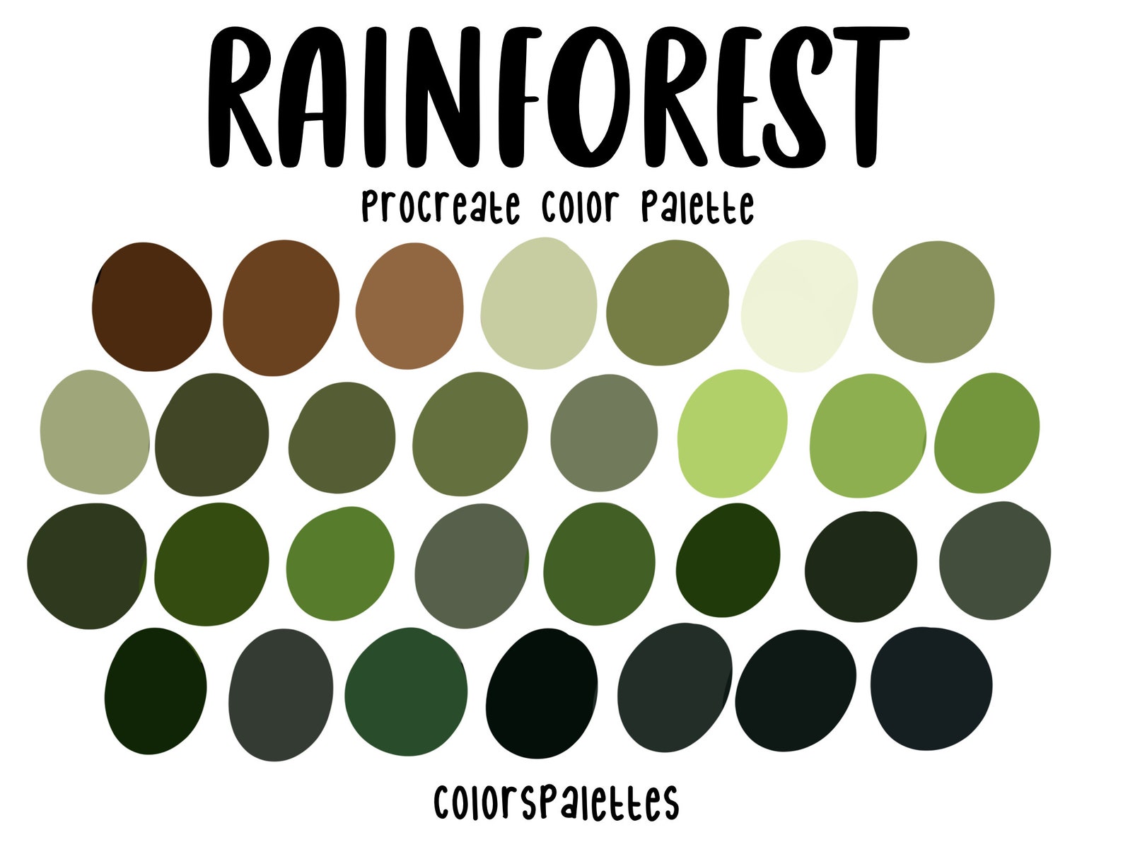 Rainforest Procreate Color Palette / Colorspalettes™ - Etsy