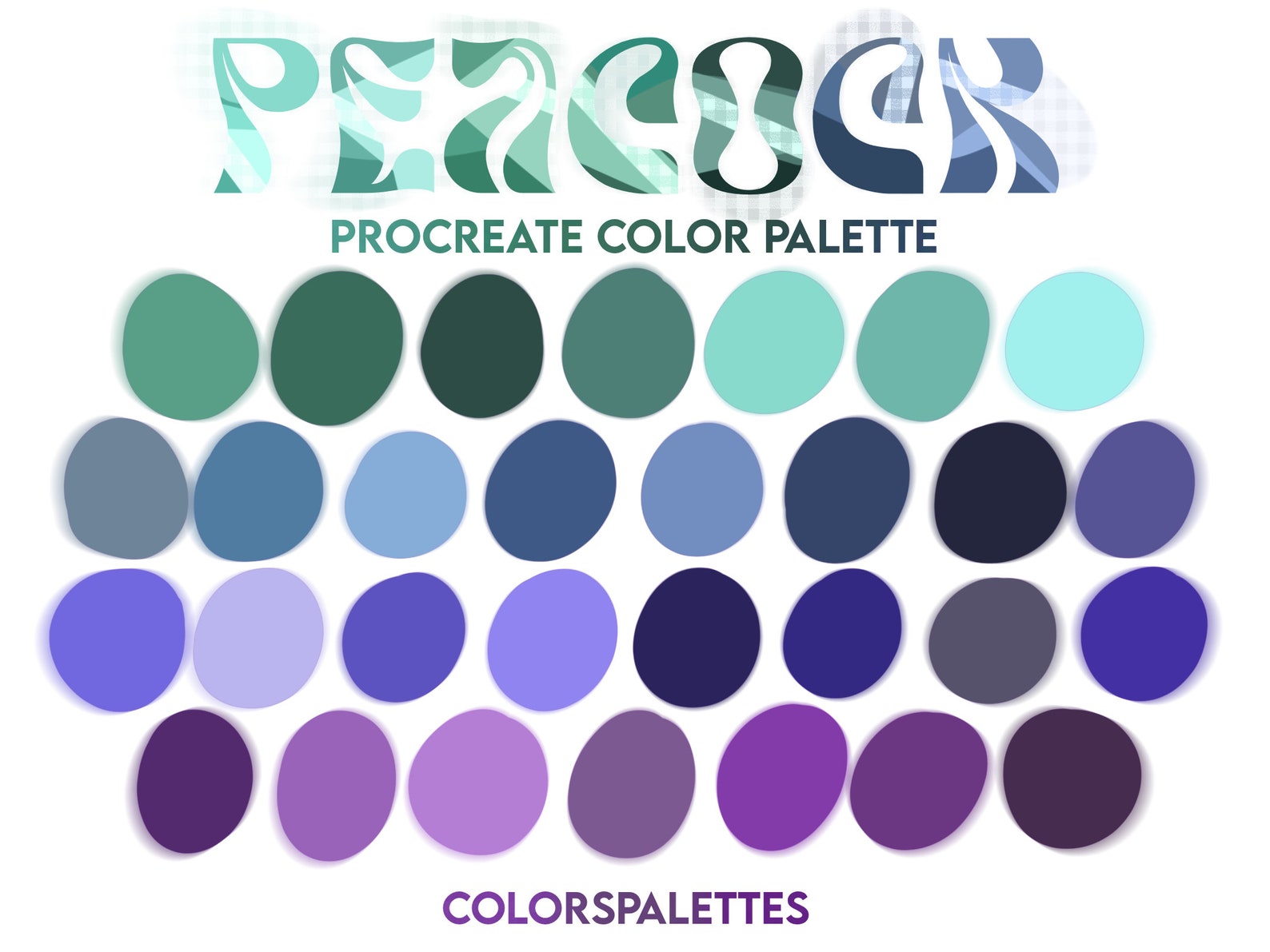 Peacock Procreate Color Palette / Colorspalettes™ - Etsy