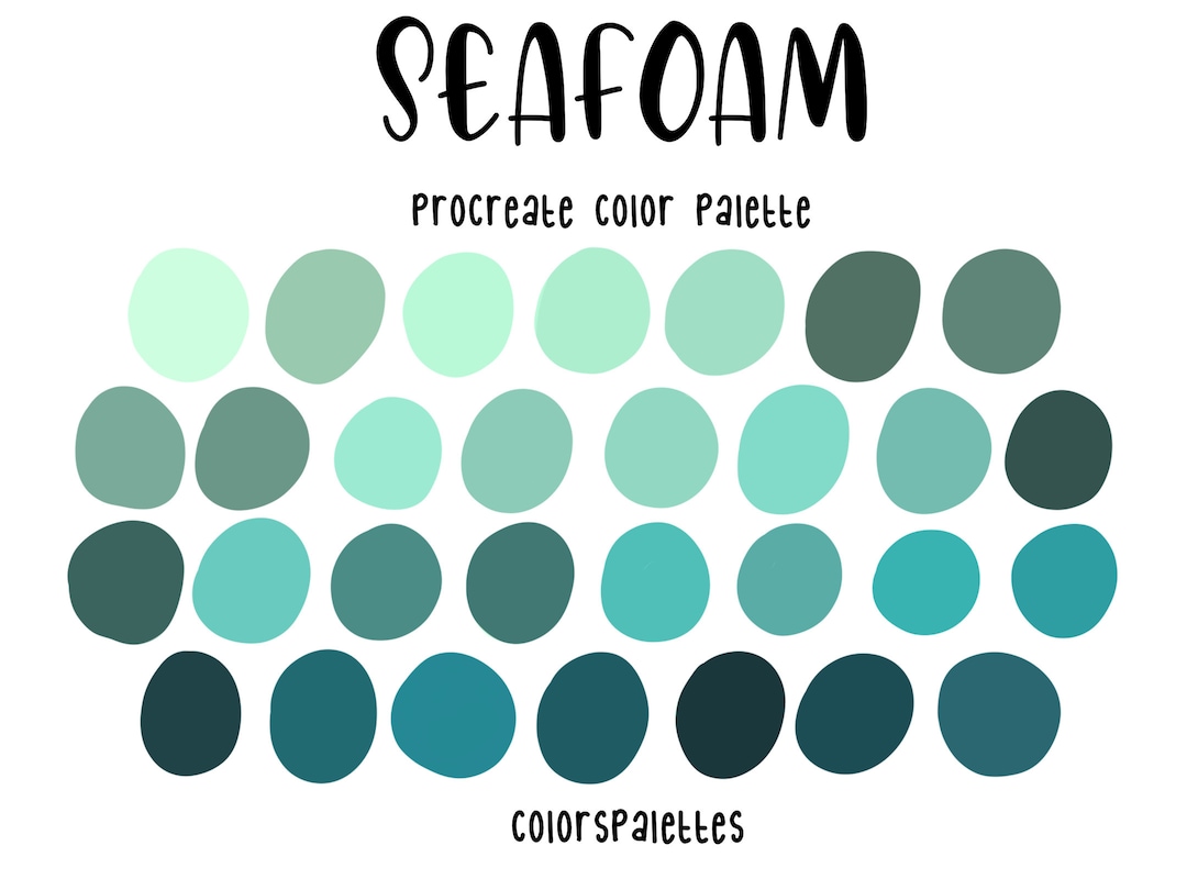 Seafoam Procreate Color Palette / Colorspalettes™ - Etsy