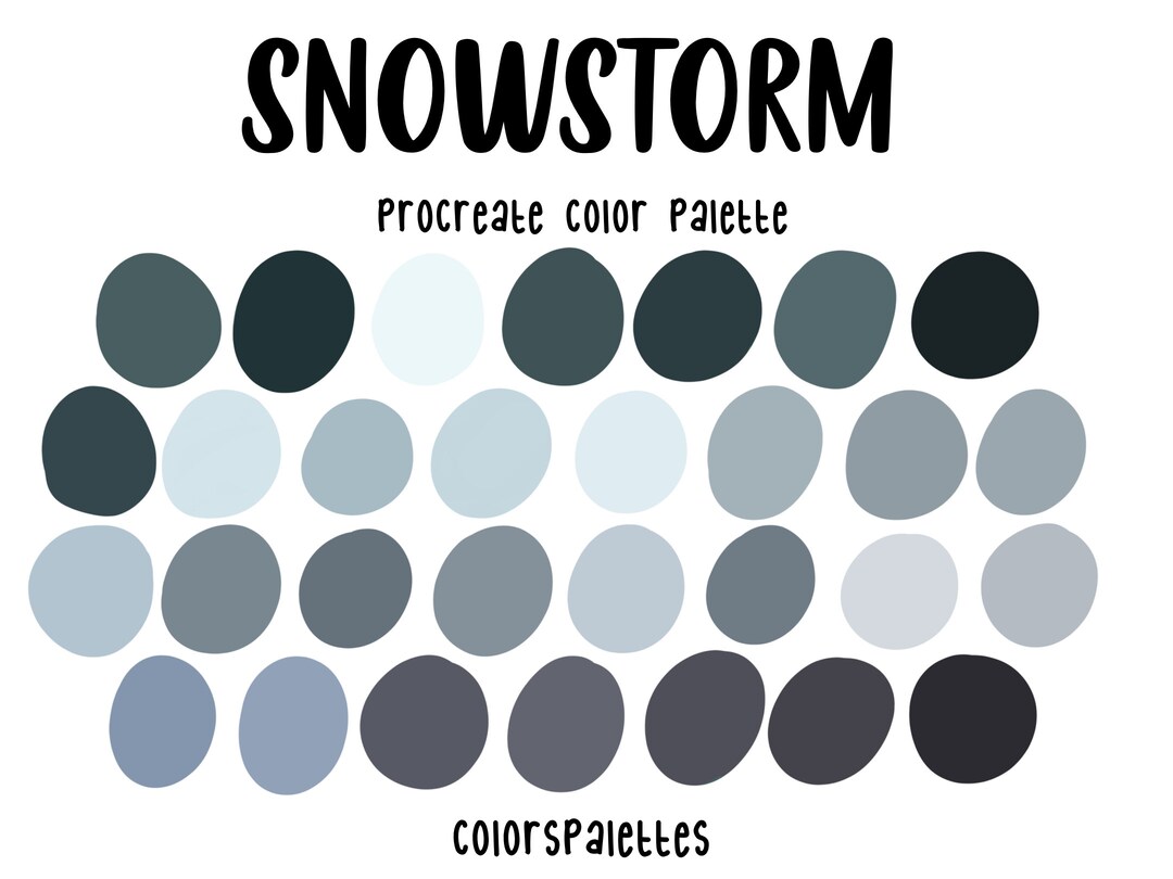 Snowstorm Procreate Color Palette / Colorspalettes™ - Etsy