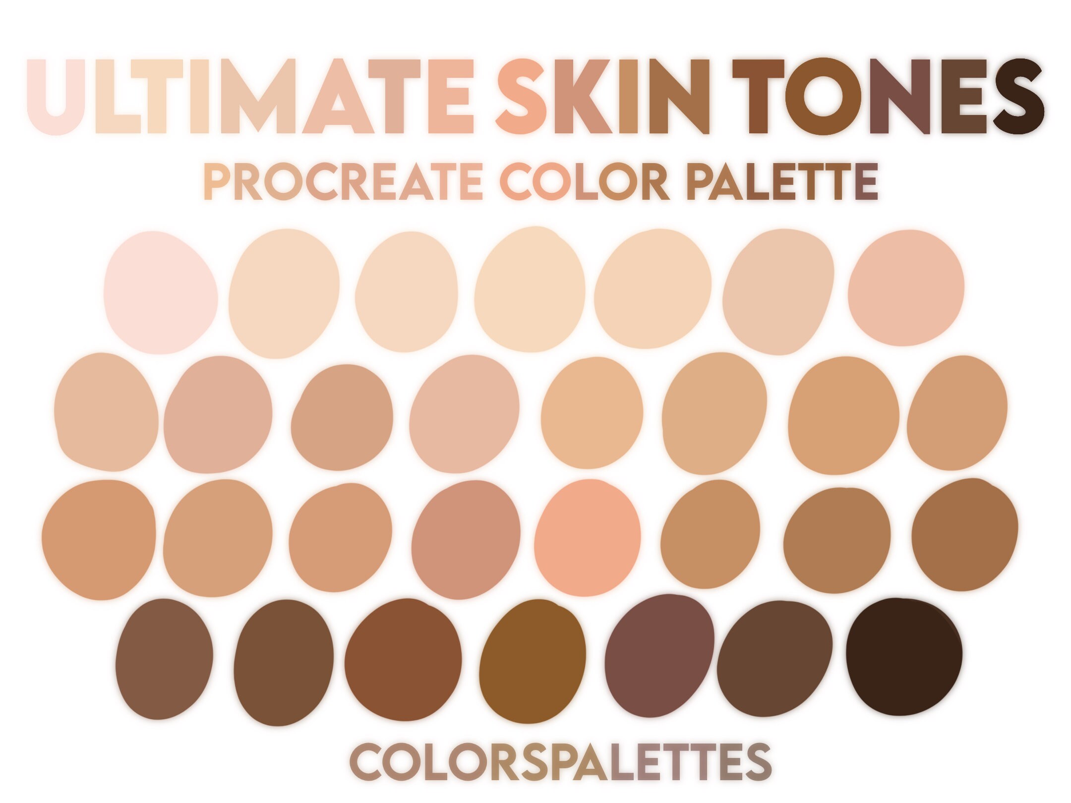 Ultimate Skin Tones Procreate Color Palette / Colorspalettes™ - Etsy