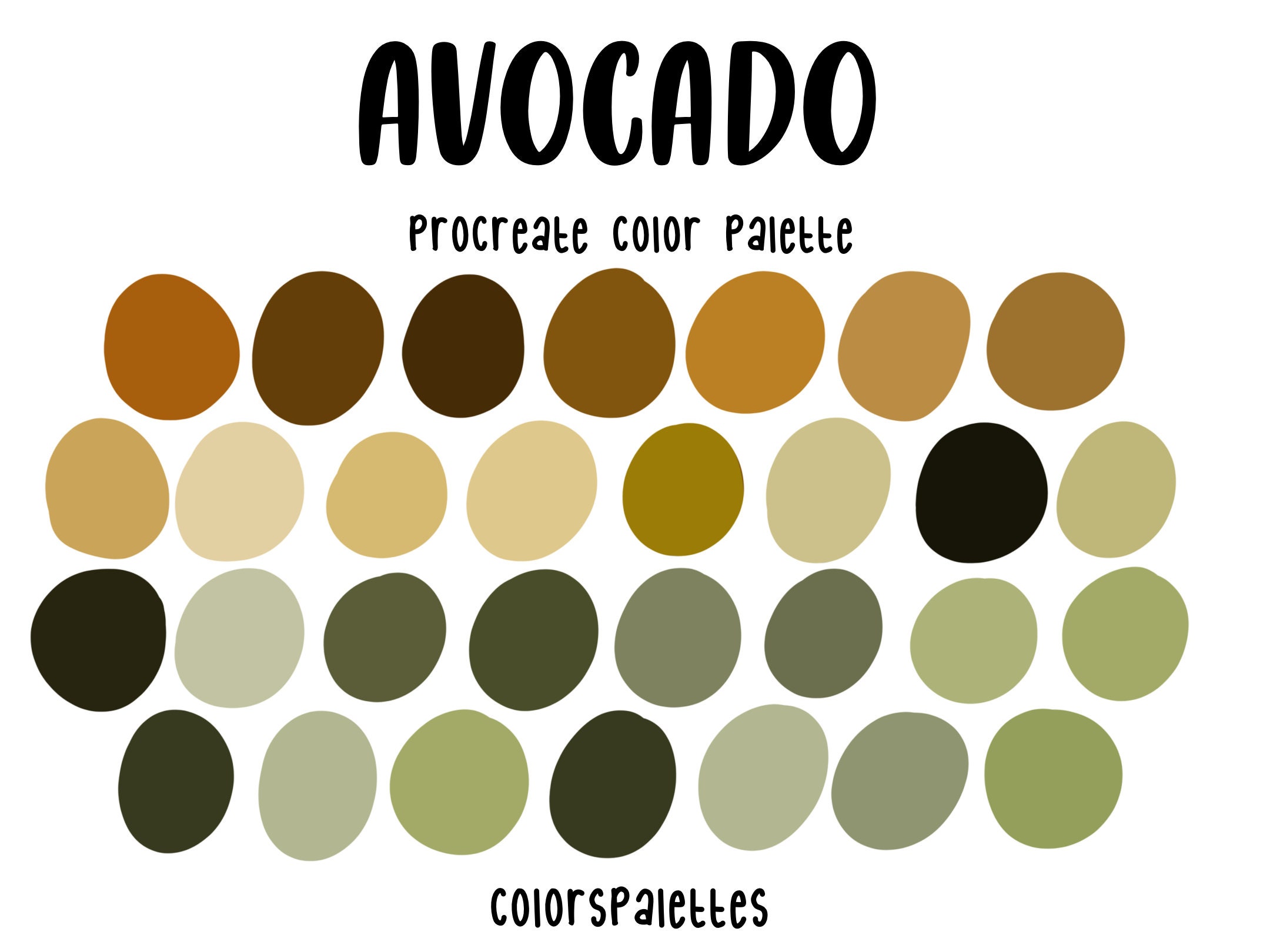 Avocado Procreate Color Palette / Colorspalettes™ - Etsy Avocado Procreate Color Palette / Colorspalettes™ - Etsy