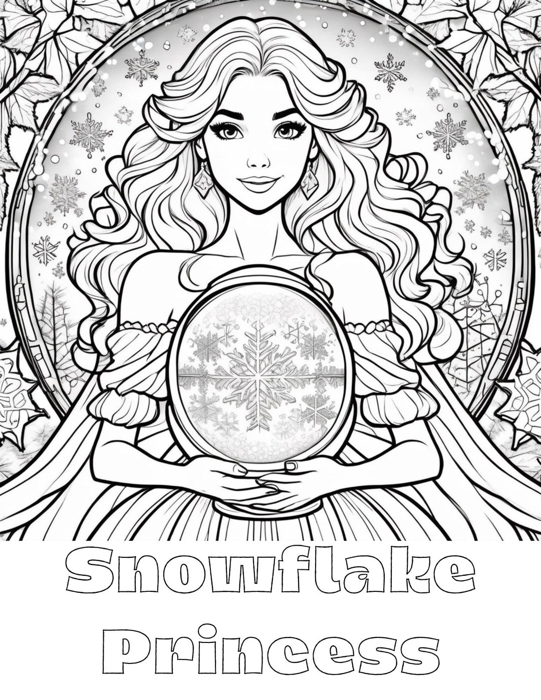 Christmas Princess Coloring Pages I 10 Beautiful Coloring Pages for ...