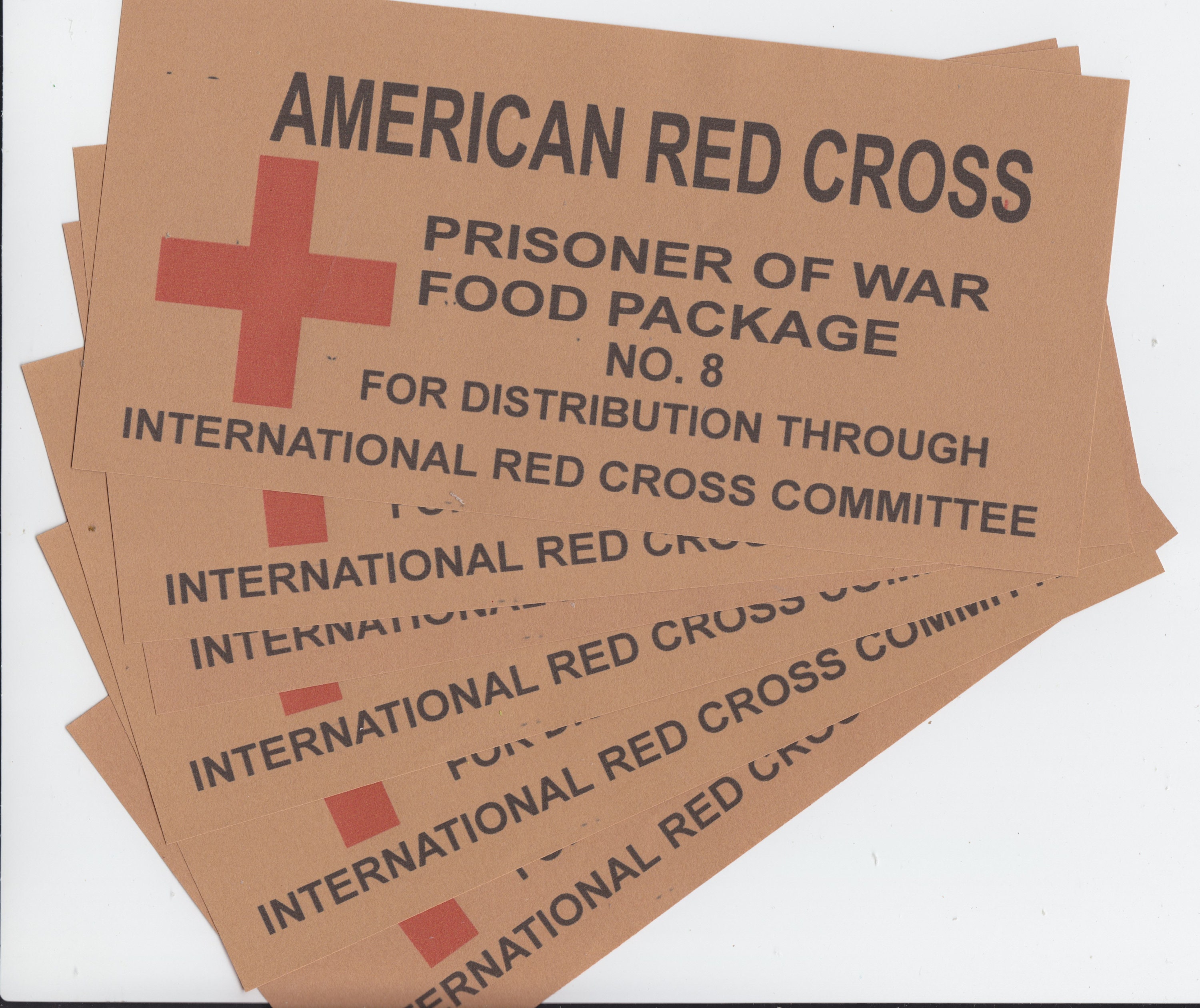 Set of 6 REPRODUCTION WW2 AMERICAN Red Cross Parcel Labels and 6 ...