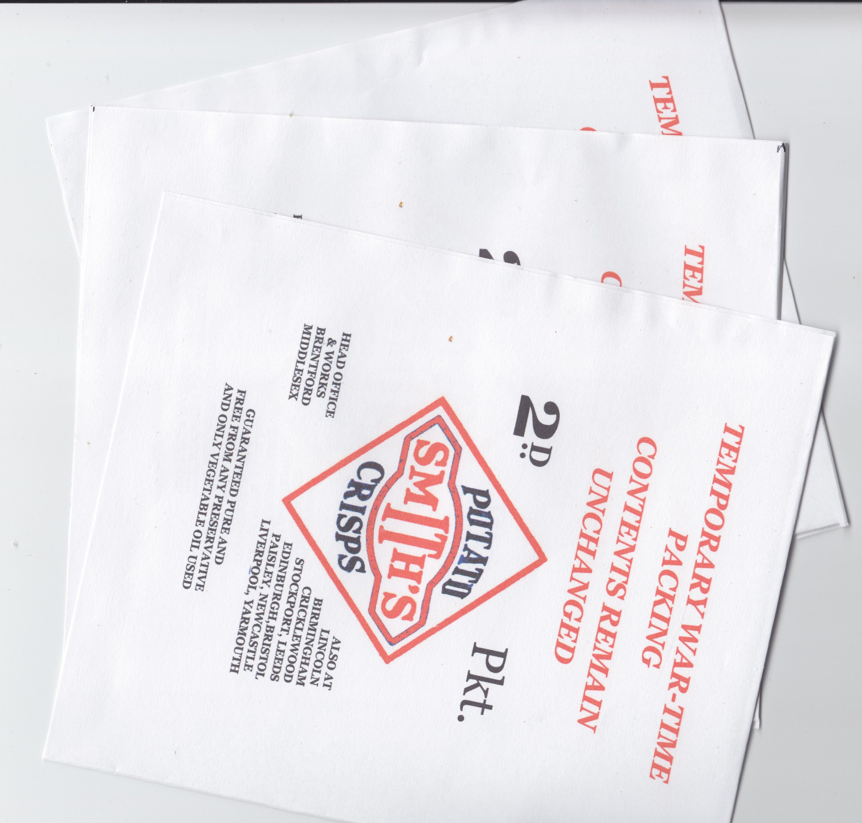 Set of 6 REPRODUCTION WW2 BRITISH Potato Crisp Packets 3 of - Etsy