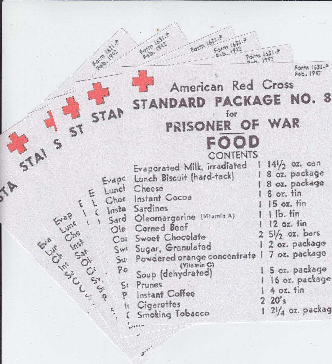 Set of 6 REPRODUCTION WW2 AMERICAN Red Cross Parcel Labels and - Etsy UK