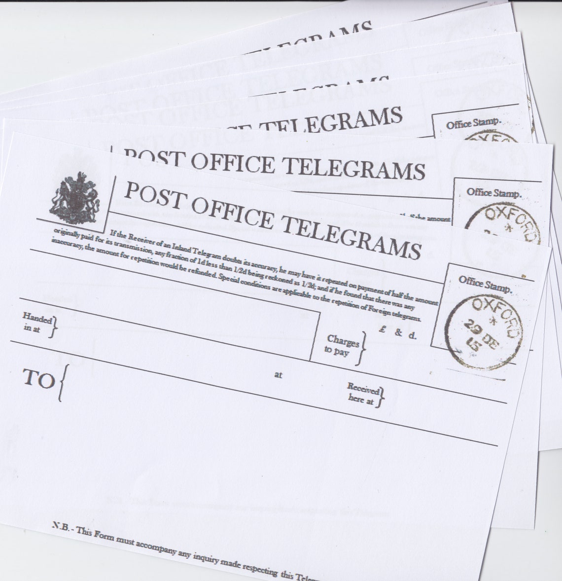 Set of 6 REPRODUCTION WW1 Era British Telegram Forms post | Etsy