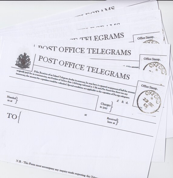 Set of 6 REPRODUCTION WW1 Era British Telegram Forms Post - Etsy UK