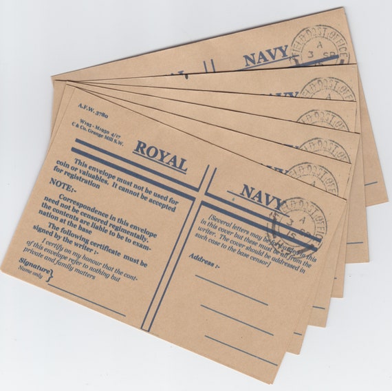 Set of 6 REPRODUCTION WW1 Royal Navy Service Envelopes Post | Etsy
