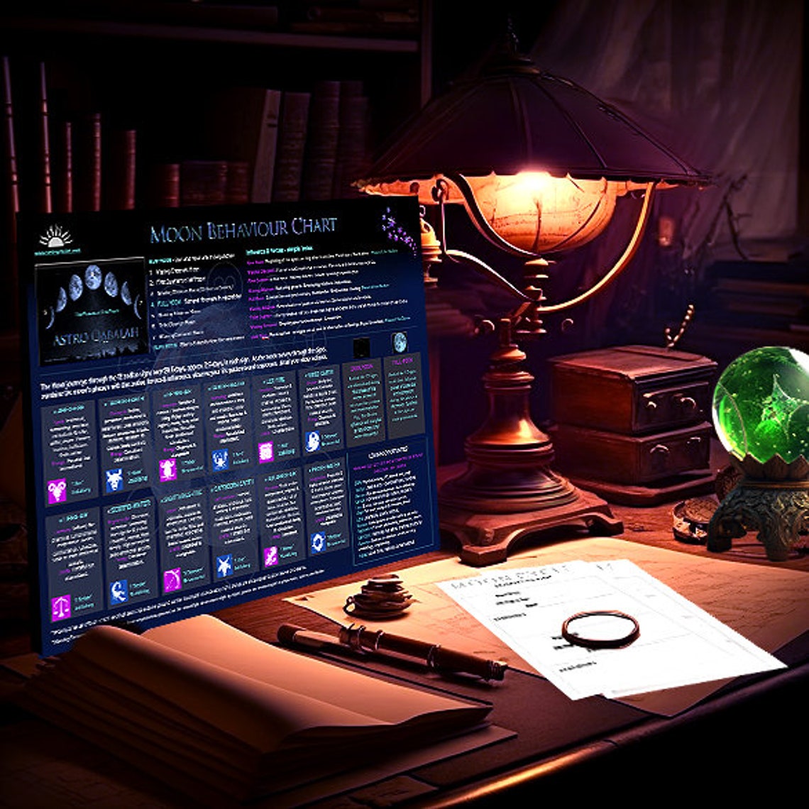 Moon 'mood' Chart With Moon Cycle Observational Guide for Your Child ...