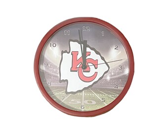 Kansas City Chiefs Wall Clock - Etsy