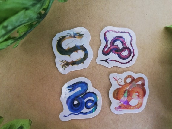 4 Sea Snakes Mini Holo Sticker 4 Sea Serpents Mini Holo - Etsy Ireland
