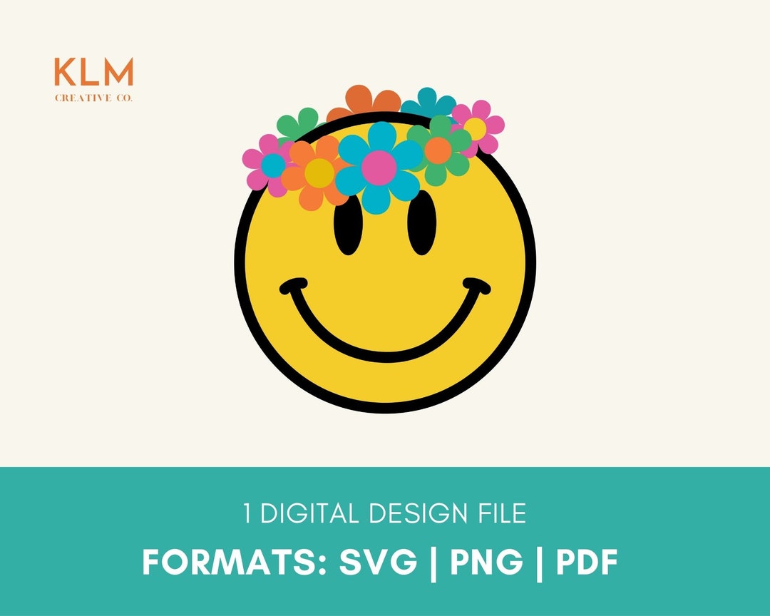 Smiley Face Flower Crown Svg | Fiesta Flower Crown Clipart | Flower ...