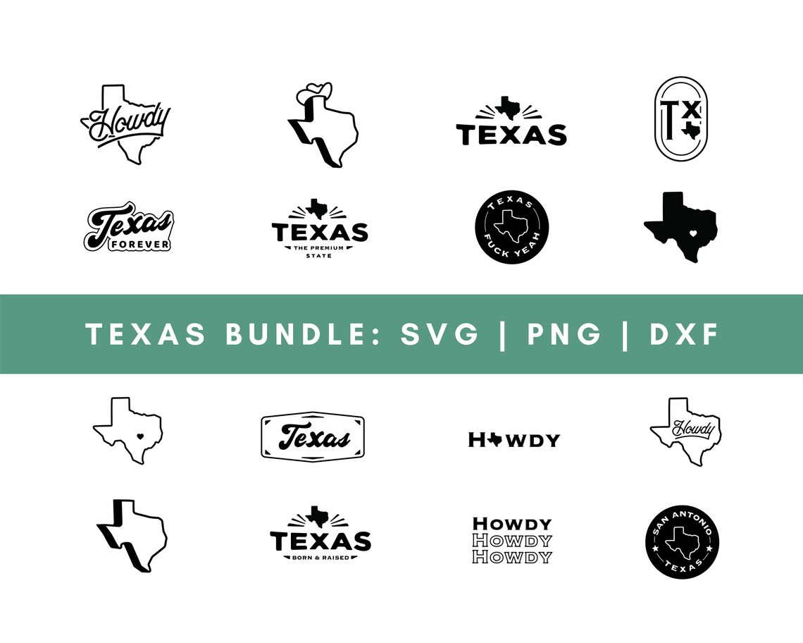 Texas SVG Bundle Hand Drawn Vector Png Texas Outline SVG - Etsy