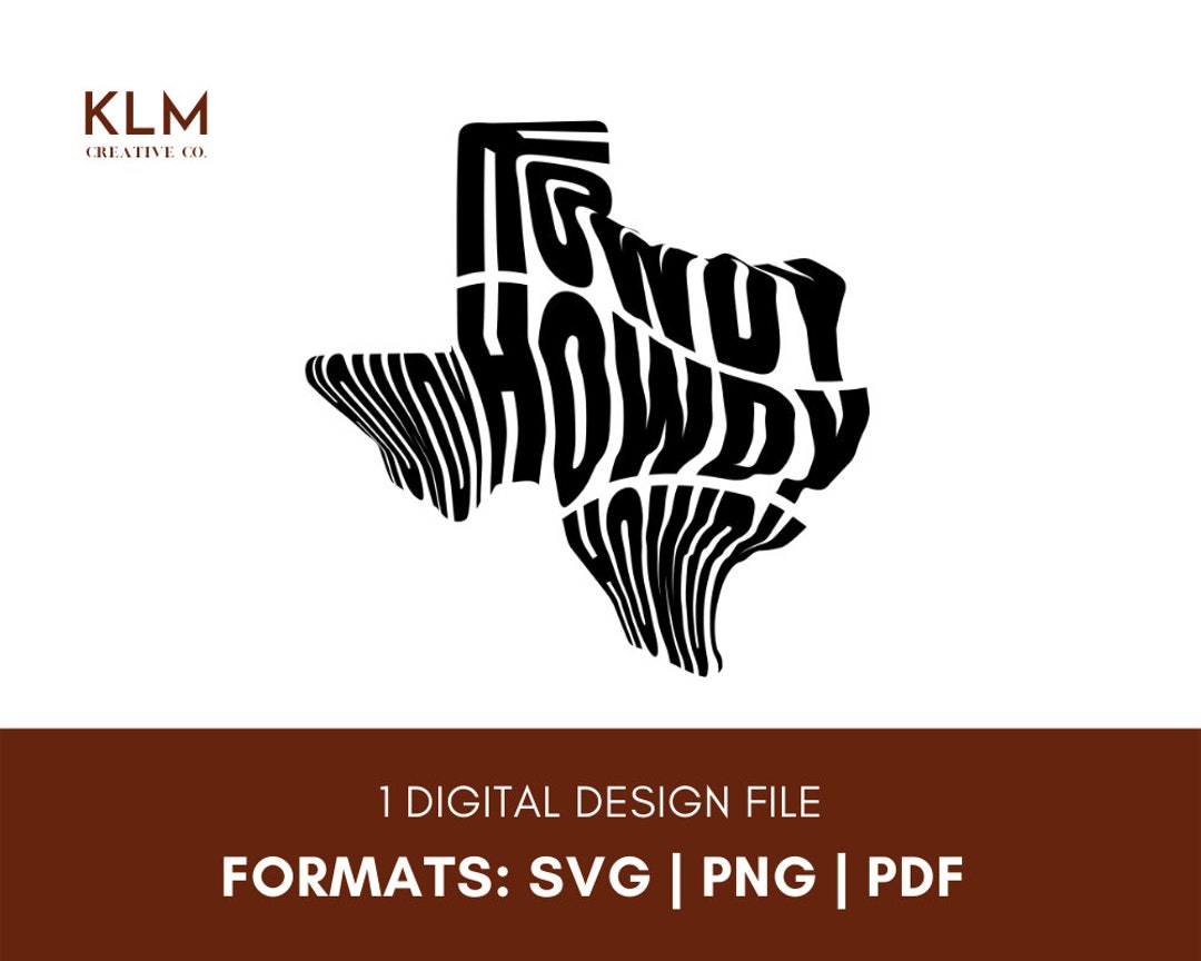 Texas Howdy SVG, Hand Drawn Vector Silhouette, Texas Howdy Outline SVG ...