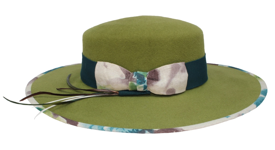 Toledo Spanish Torero Hat in Grass Green Wool Felt Women's Hat - Etsy