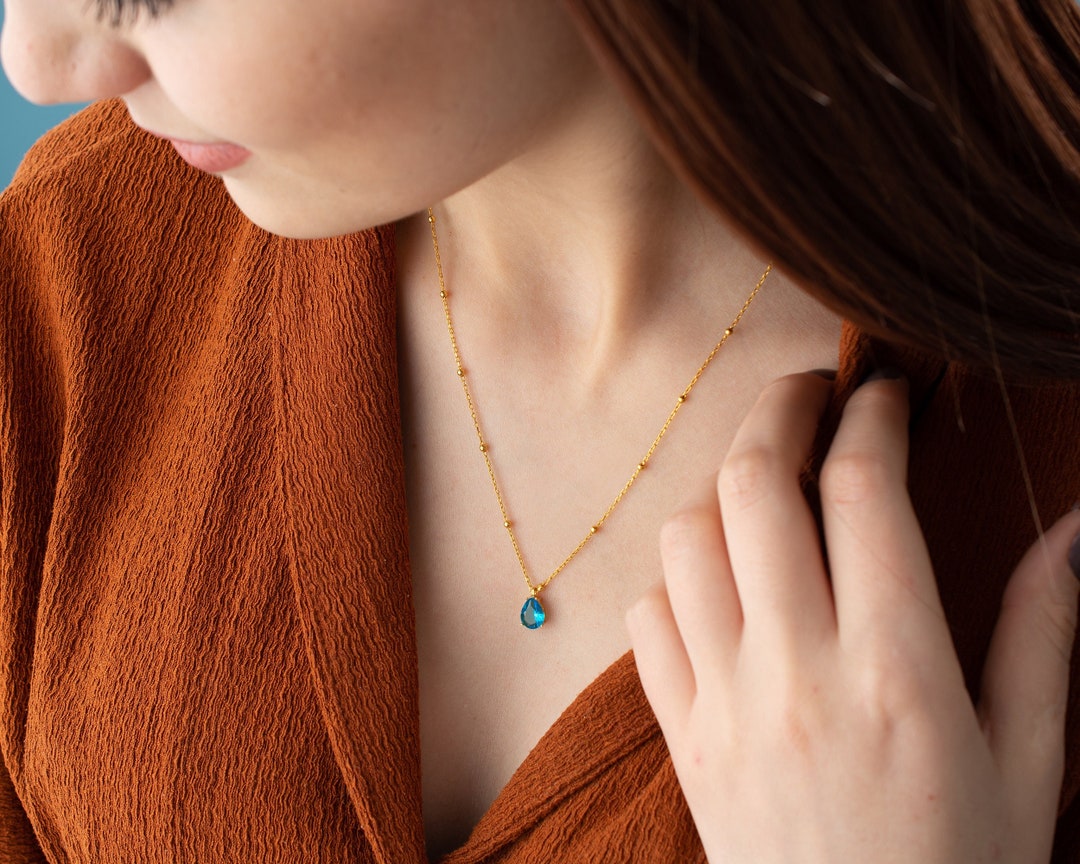 December Necklace, Birthstone Necklace, Birthday Necklace, Ball Chain ...