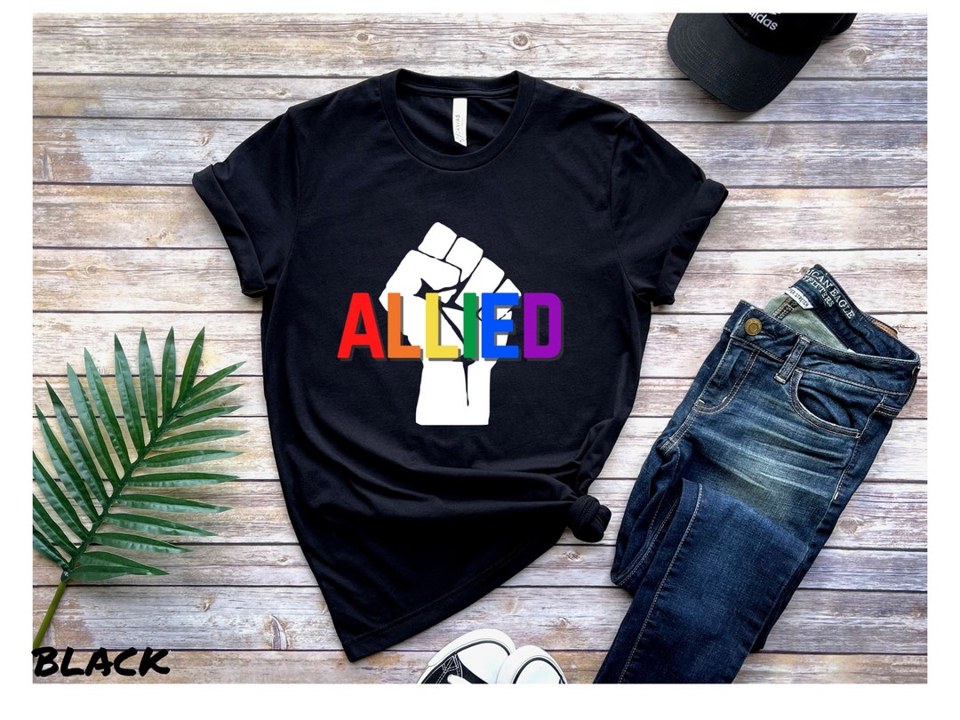 LGBTQ Ally T Shirt, LGBT Allies Flag Present, LGBTQIA Pride Month ...