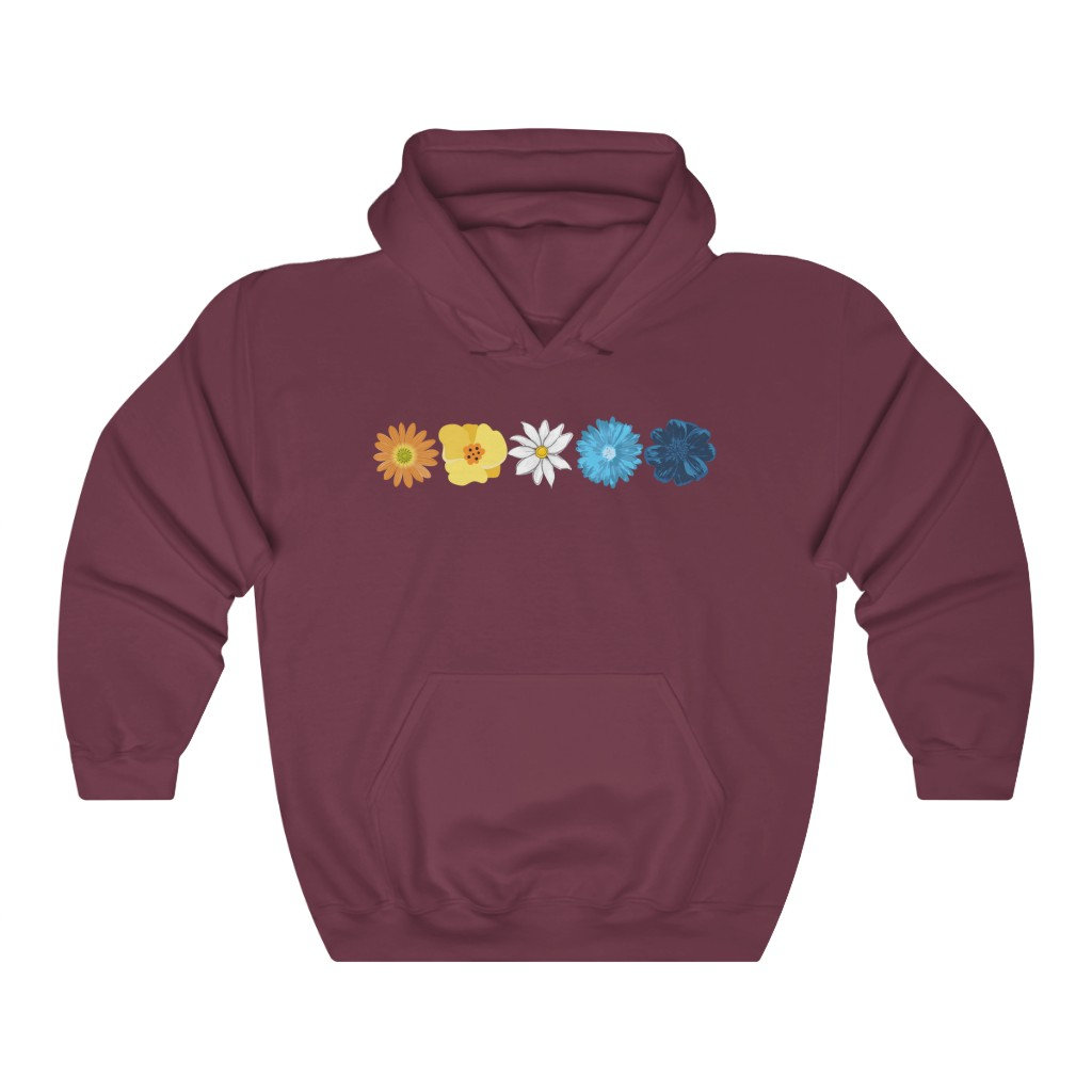 Floral Aroace Hoodie, Aro Ace Flowers Gift, Aromantic Asexual Flag ...