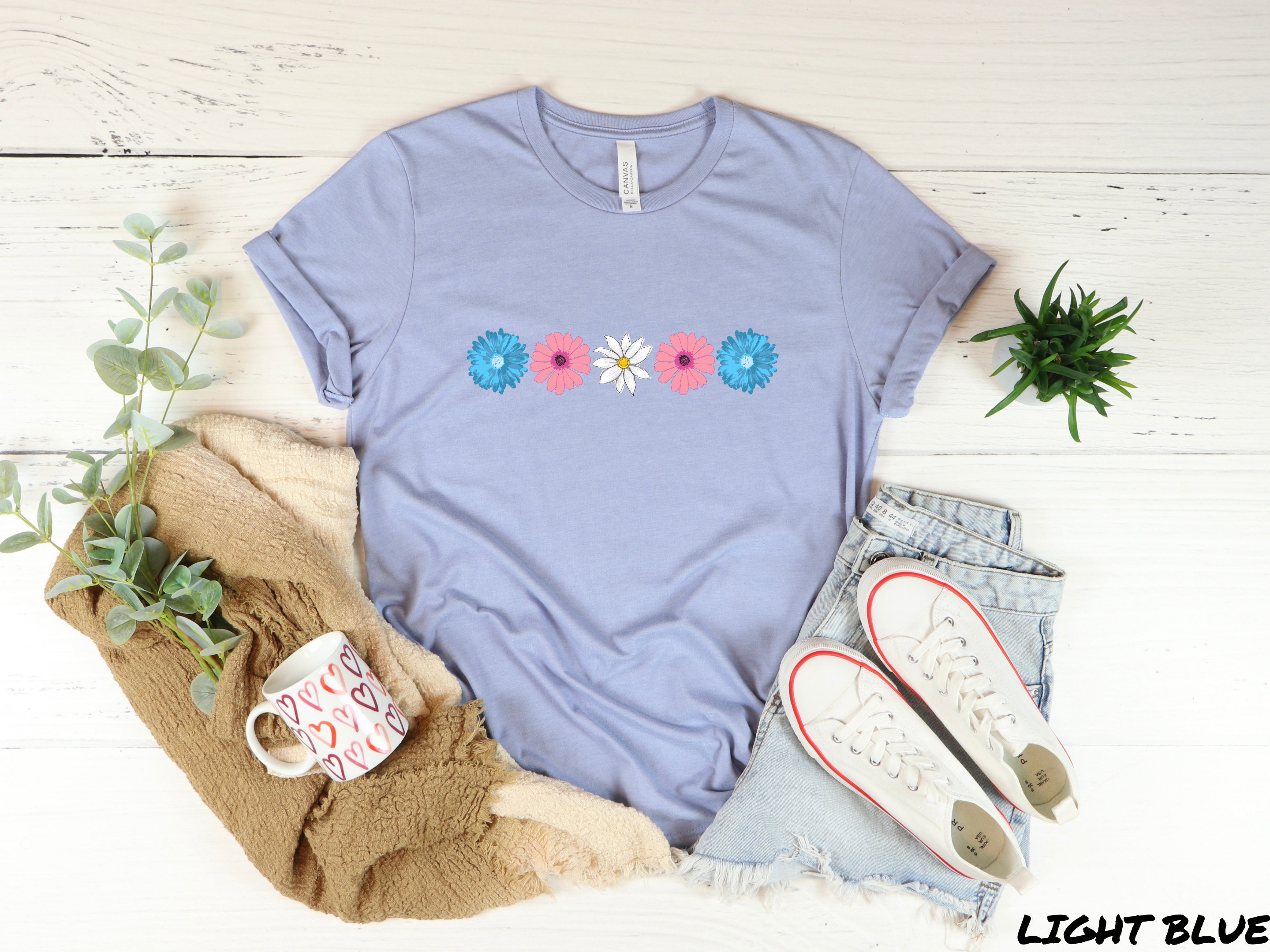 Transgender Flowers T Shirt Floral Trans Flag Gift Pastel - Etsy UK