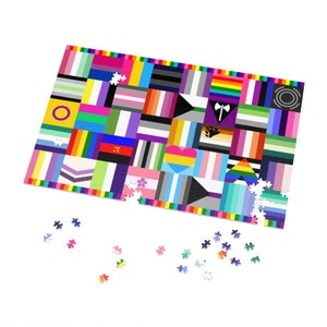 LGBTQ 1000 Piece Puzzle, LGBTQIA Gift, Jigsaw Flag Collage, Gay Pride ...