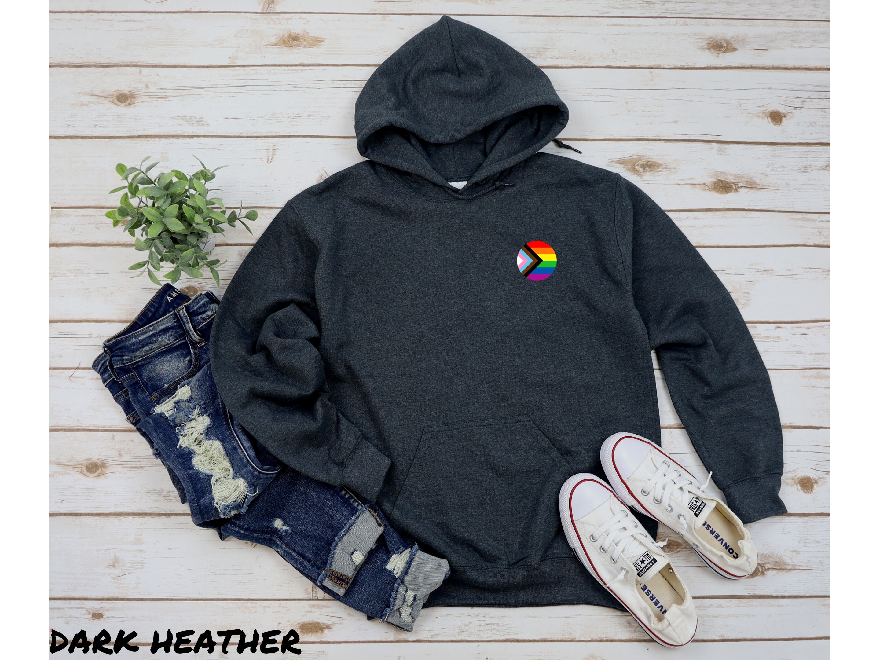 LGBTQIA Progress Hoodie, Rainbow Flag Gift, LGBT Sweatshirt, Subtle ...