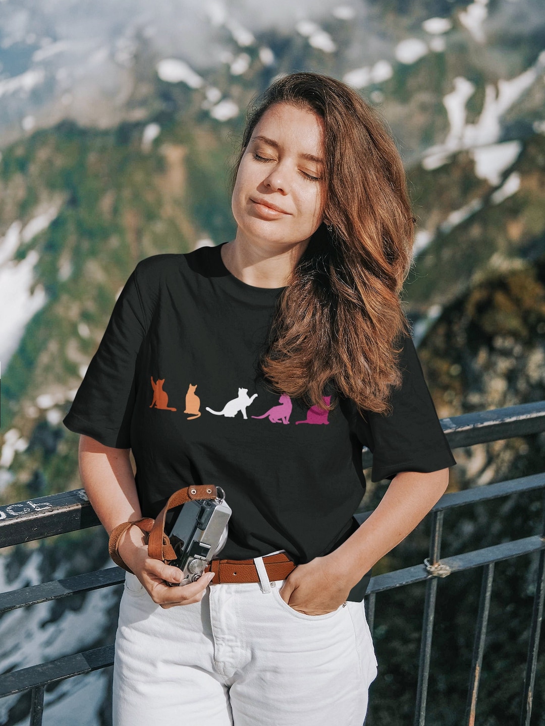 Lesbian Pride Flag T-shirt, Wlw Girlfriend Cats Tshirt, Subtle Femme ...