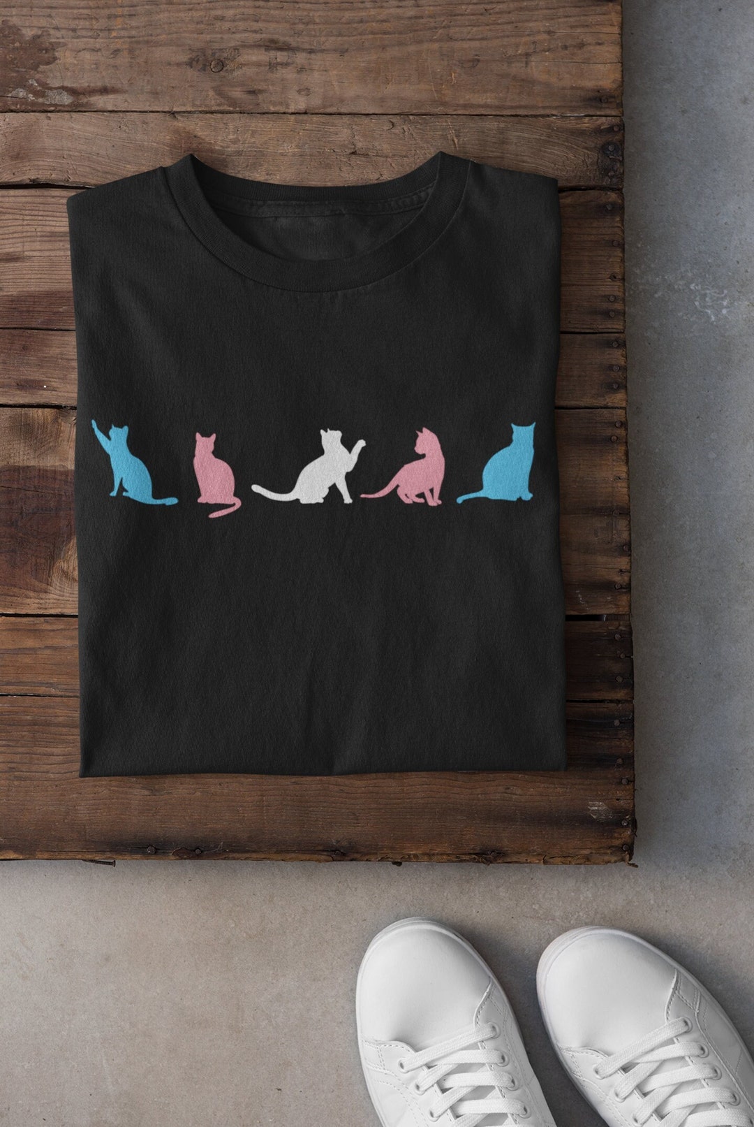 Subtle Trans Pride Cats T-shirt, Transgender Flag Gift, Discreet LGBTQ ...