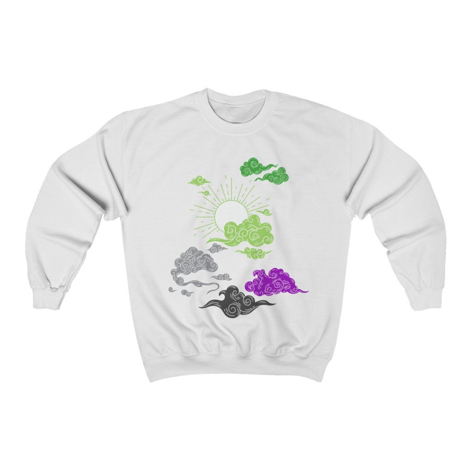 Aroace Sweatshirt Gift Aro Ace Sun Clouds Aromantic Asexual | Etsy