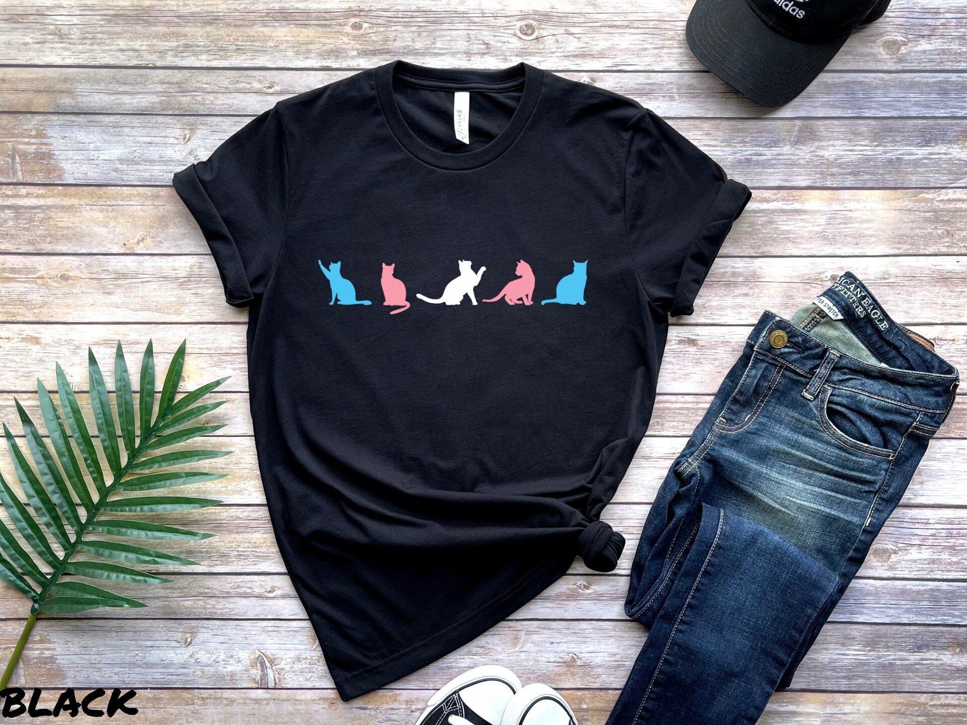 Subtle Trans Pride Cats T-shirt, Transgender Flag Gift, Discreet LGBTQ ...