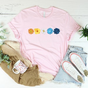 Aroace Flower T Shirt, Floral Aro Ace Flag, Aromantic Asexual Gift ...