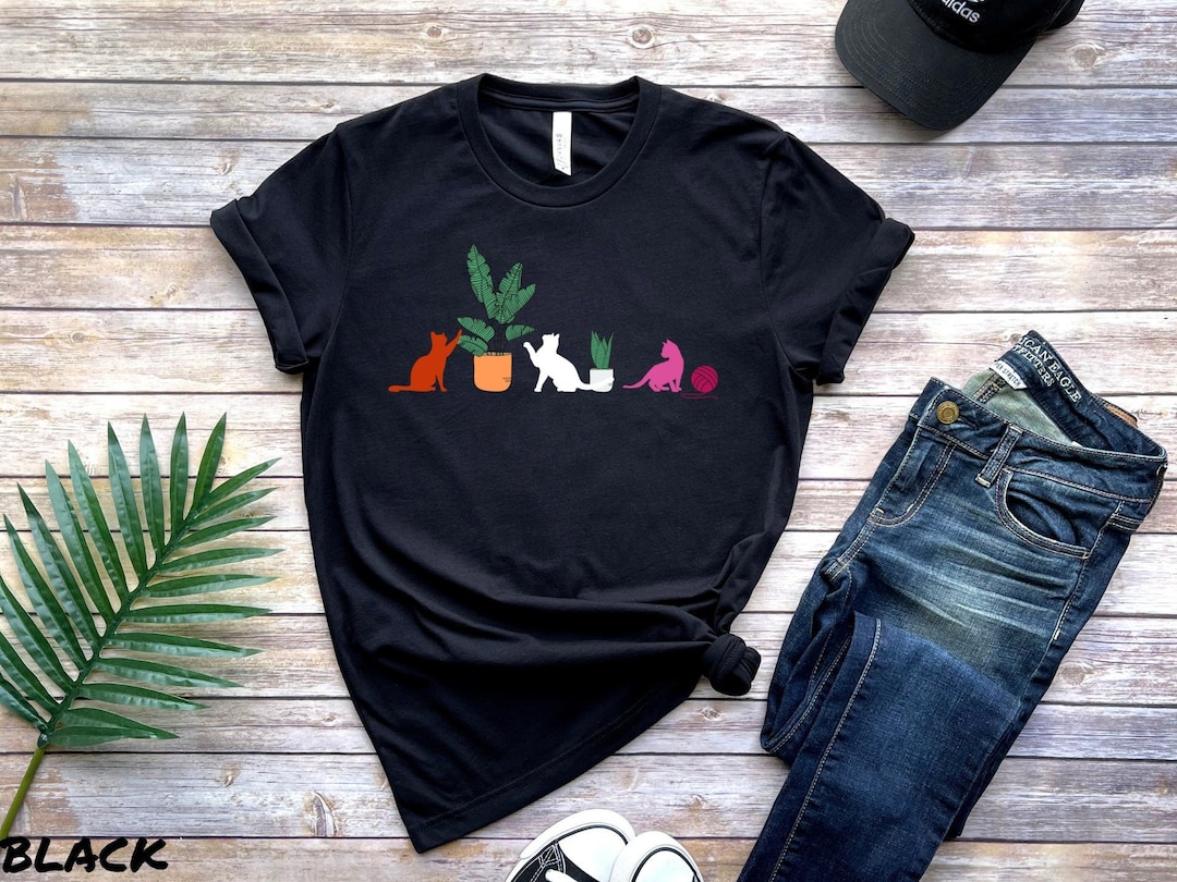 Lesbian Pride Flag T-shirt, Cats & Plants Tshirt, Subtle Lesbian Tee ...