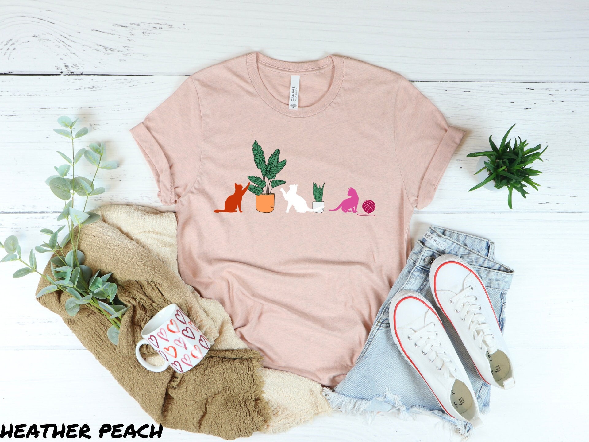 Lesbian Pride Flag T-shirt, Cats & Plants Tshirt, Subtle Lesbian Tee ...