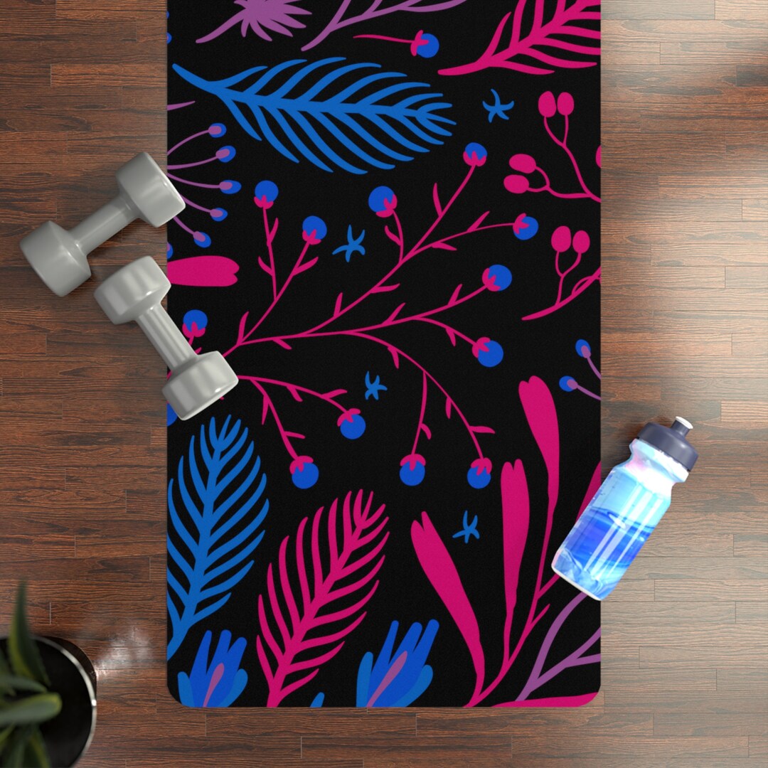 Rubber Yoga Mat Yogi LGBTQ Gift Bi Flag Meditation Mat Bisexual Pride ...