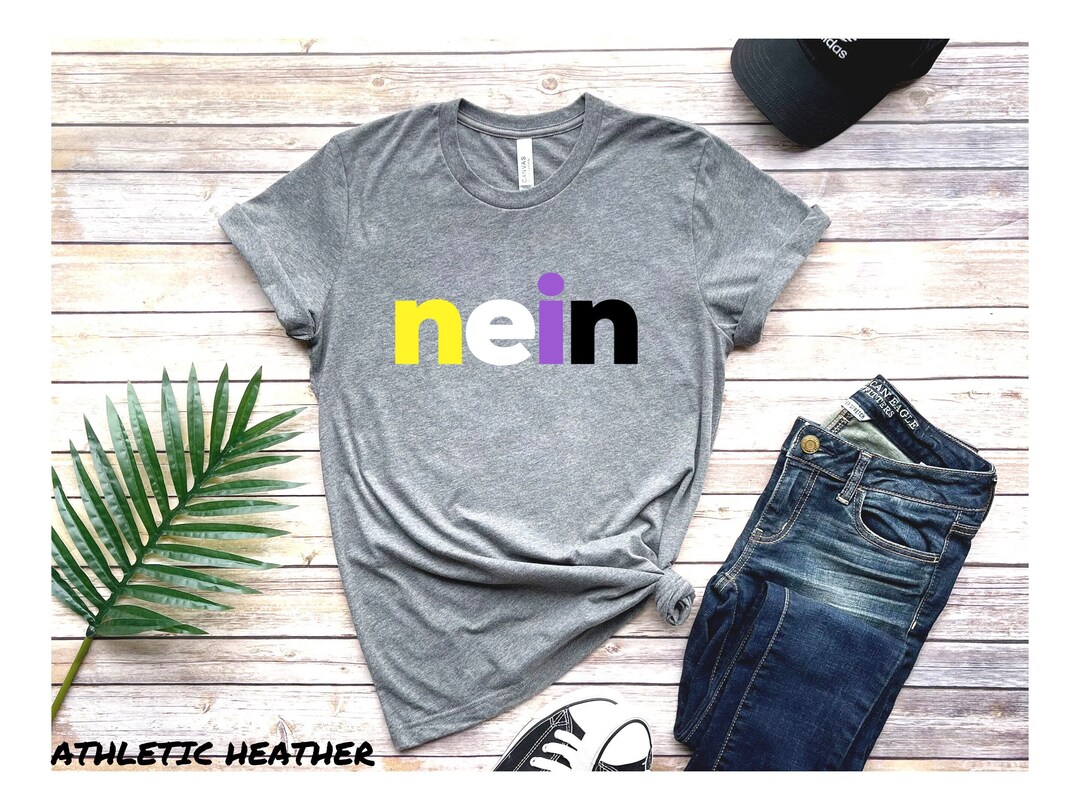 Nein! Non Binary Flag Shirt, LGBTQ Nonbinary Gift, Enby LGBTQIA Clothes ...
