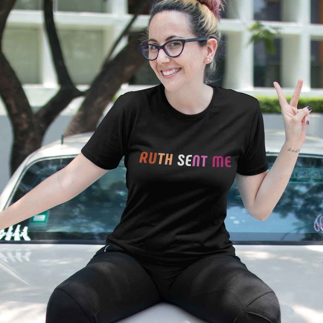 Lesbian T Shirt, Ruth Sent Me, Femme Flag RBG Gift, Discreet LGBT Pride ...