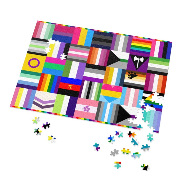 LGBTQ 500 Piece Puzzle LGBTQIA Gift Jigsaw Flag Collage Gay - Etsy