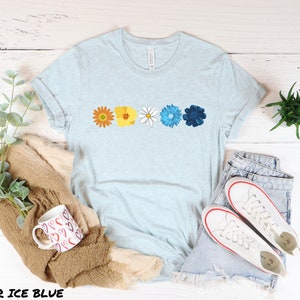 Aroace Flower T Shirt, Floral Aro Ace Flag, Aromantic Asexual Gift ...