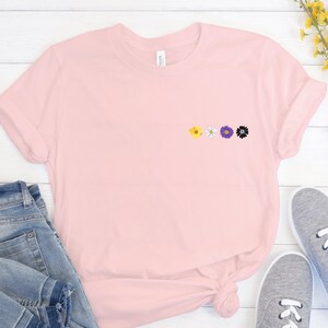 Flowers Non Binary T, Subtle Nonbinary Gift, Discreet Enby Shirt ...