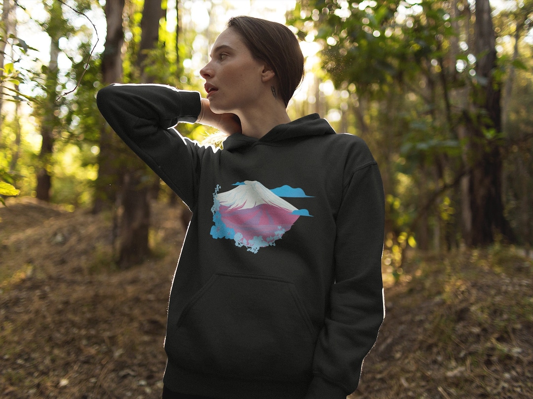 Transgender Mountains Hoodie, Trans Nature Hooded Sweatshirt, LGBT ...