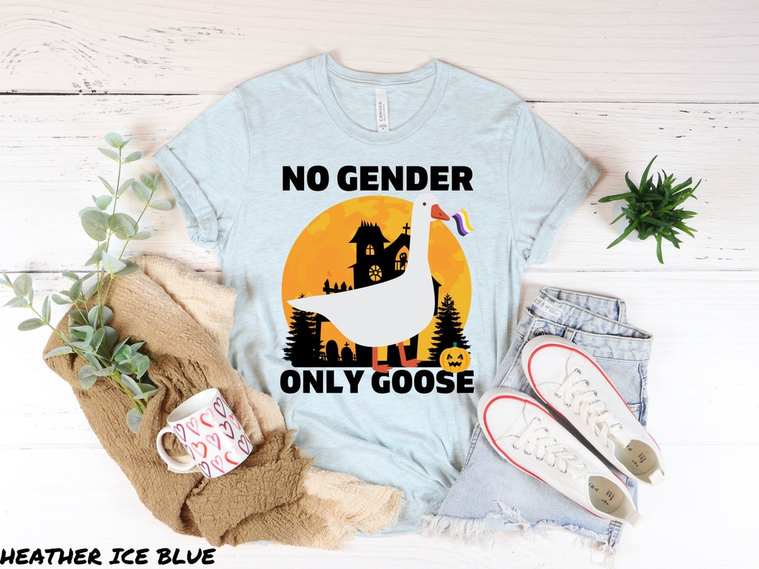 Halloween No Gender Only Goose T Shirt, Fall Nonbinary Flag Gift, Funny ...